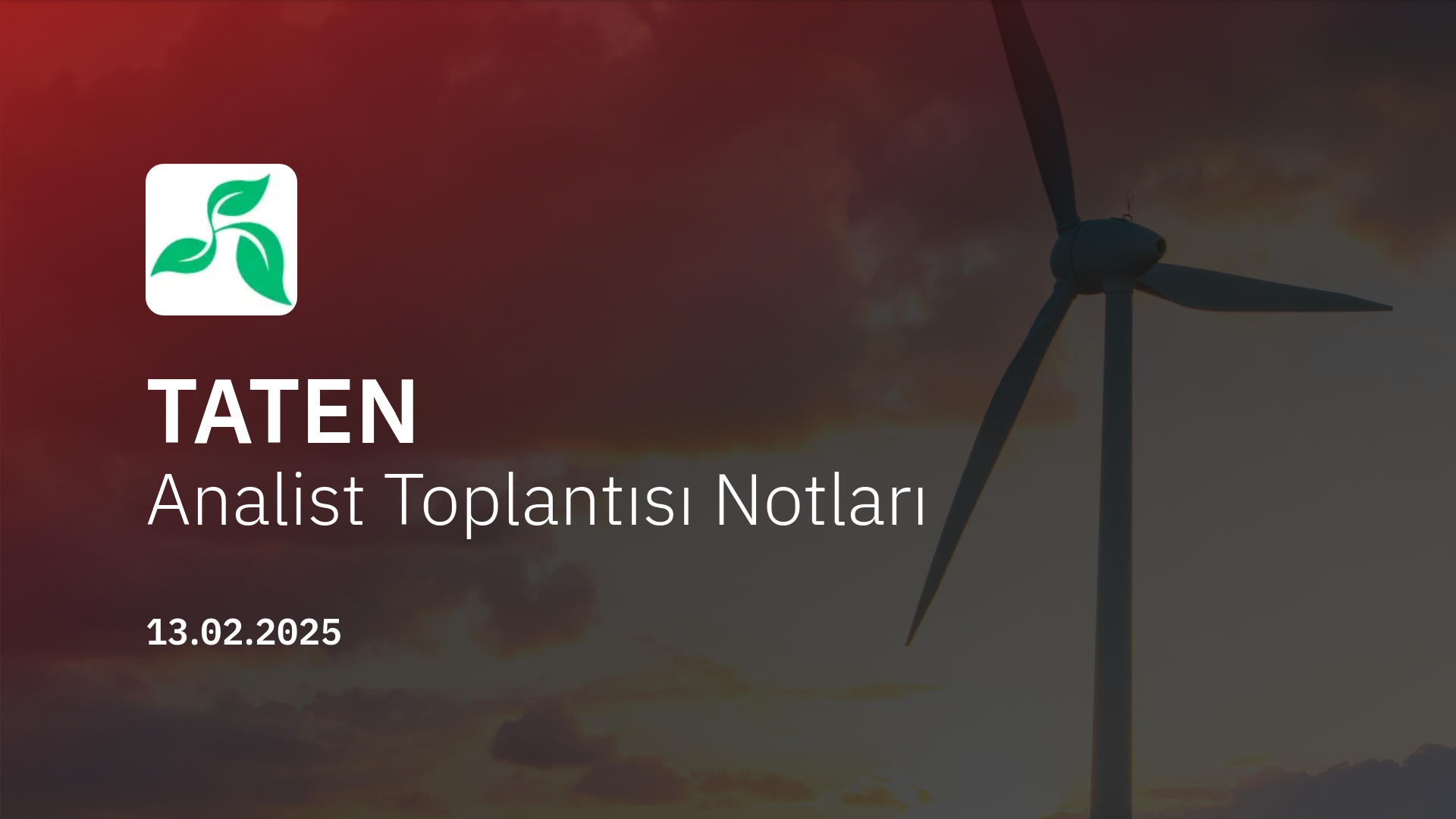 TATEN Analist Toplantısı Notları (2024/12)